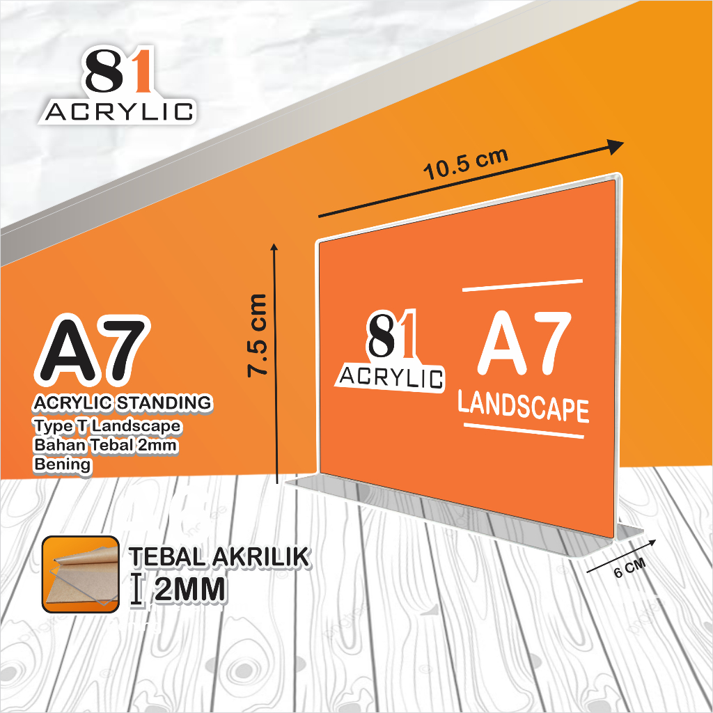 Jual Akrilik Acrylic A7 Tent card qris. akrilik nomor meja. akrilik ...