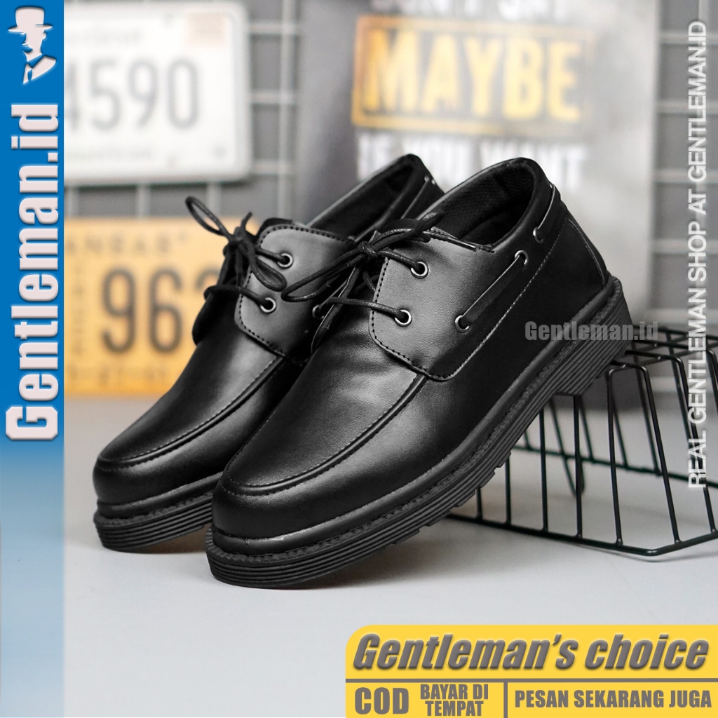 Jual GENTLEMAN Clovis Sepatu Formal Pria Hitam Docmart Kerja Kantor ...