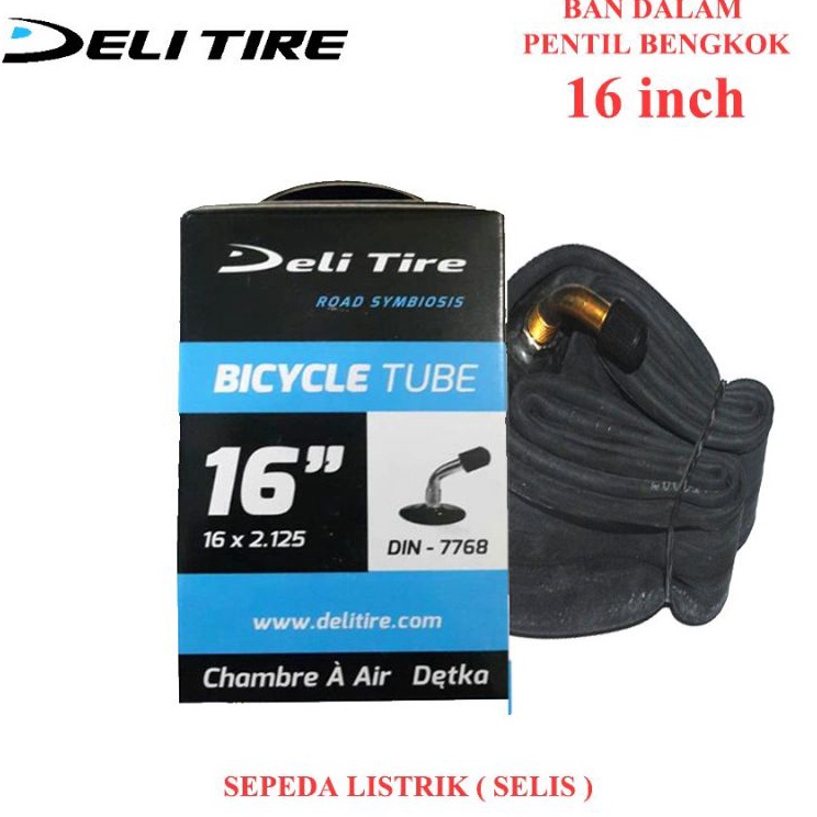 Jual Laku Keras Ban Dalam Sepeda Listrik Ukuran 16 x 2125 Swallow DELI TIRE Pentil Bengkok High ...