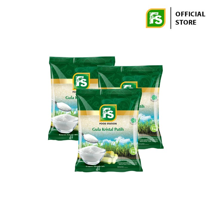 Jual Food Station -FS Gula Kristal Putih 1 Kg [3 pcs] | Shopee Indonesia