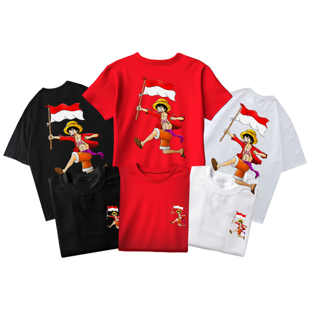 Jual Kaos T-shirt Kemerdekaan Indonesia Hut Ri One Piece Monkey .D ...