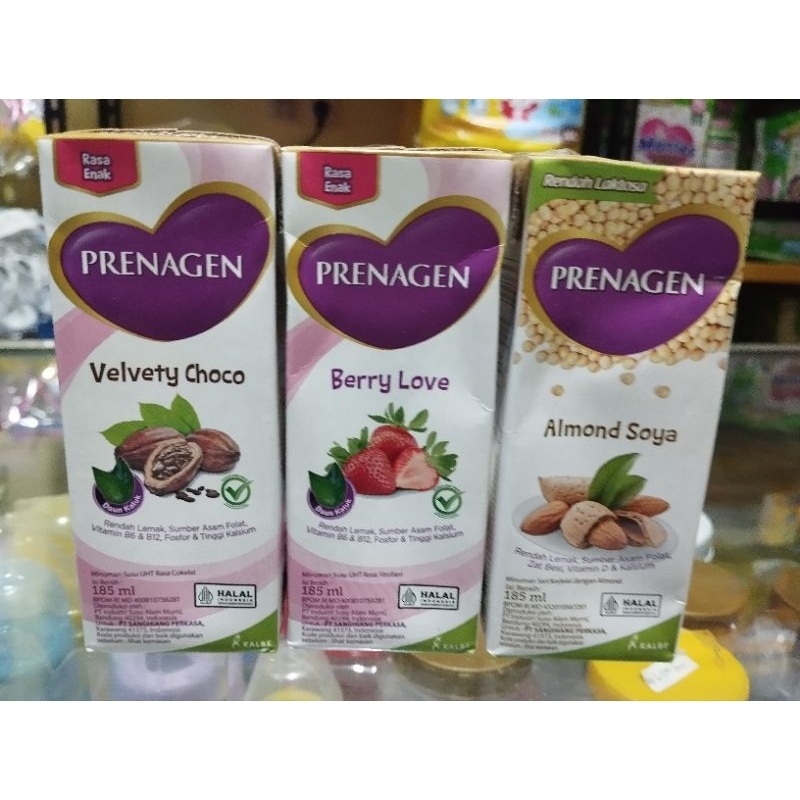 Jual PRENAGEN UHT STRAWBERRY / COKLAT / ALMOND SOYA 185 ML | Shopee Indonesia