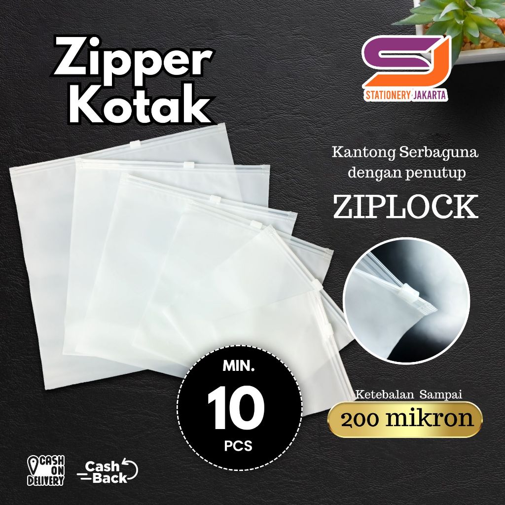 Jual Plastik Ziplock Zipper Bag Polos Transparan Doff Doft Buram Kotak ...