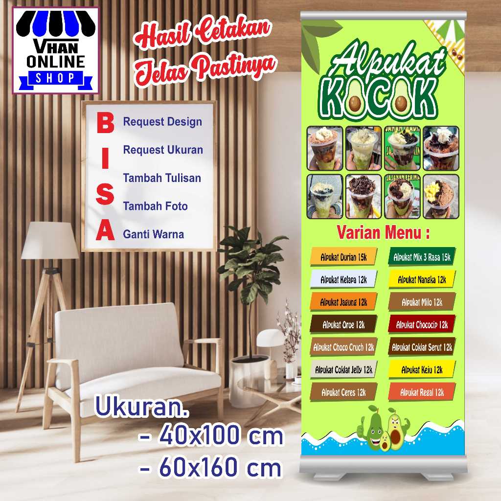 Jual Cetak Banner Spanduk MMT Alpukat Kocok atau Avocado Kocok | Shopee ...