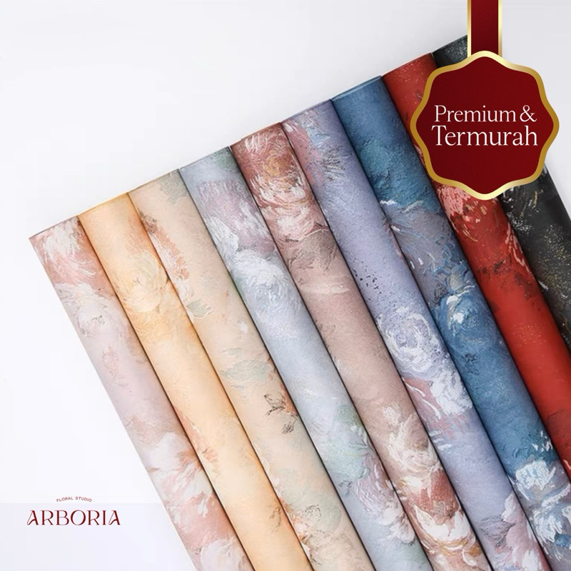 Jual [PREMIUM CHOICE] VICTORIAN PATTERN Kraft Paper Flower Wrapping ...