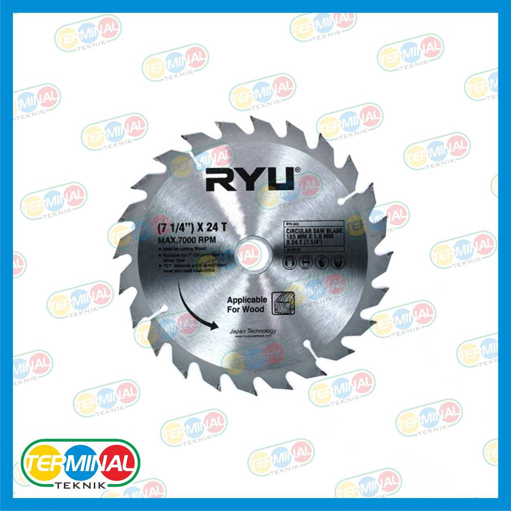Jual Ryu Circular Saw Blade 7-1/4 Inch 24 40 60T 80T Mata Gerinda ...
