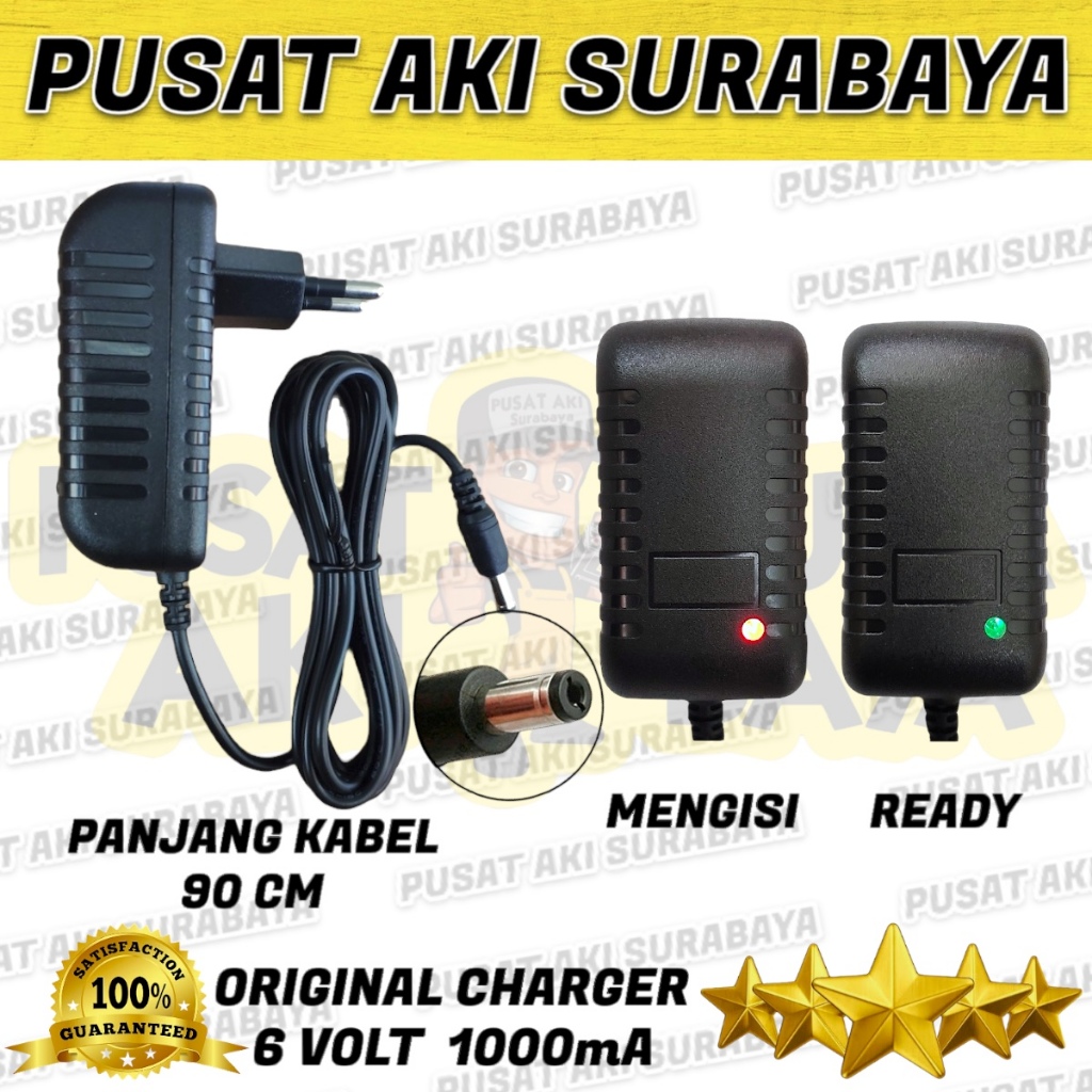 Jual ORIGINAL ADAPTOR MAINAN MOBIL AKI 6 VOLT CASSAN CHARGER INDIKATOR ...