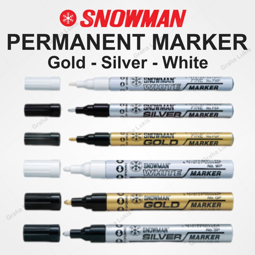 Jual Snowman Paint Marker Gold / Silver / White - Spidol Permanent ...