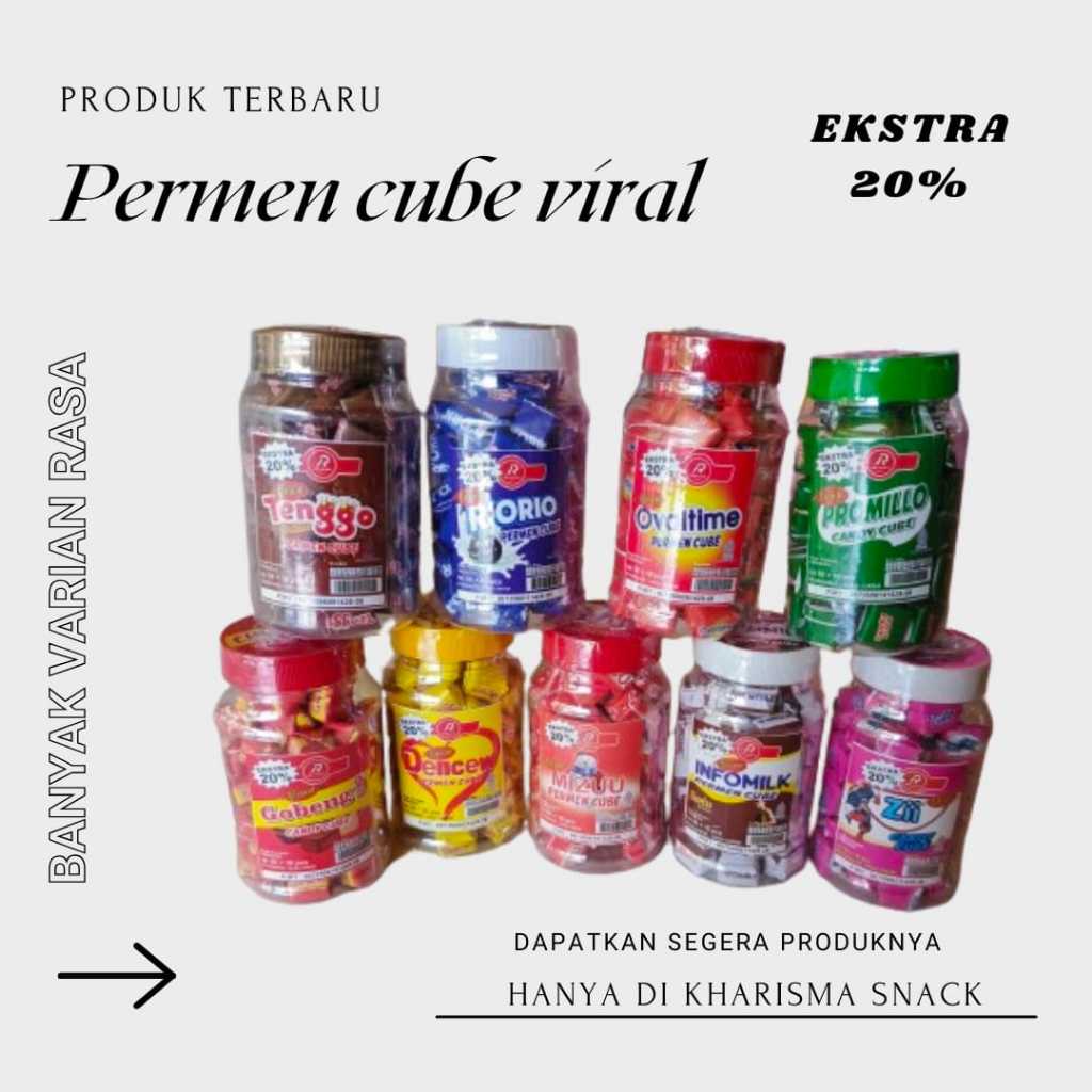 Jual Permen cube viral, isi 60pc, best seller, rendah gula | Shopee ...