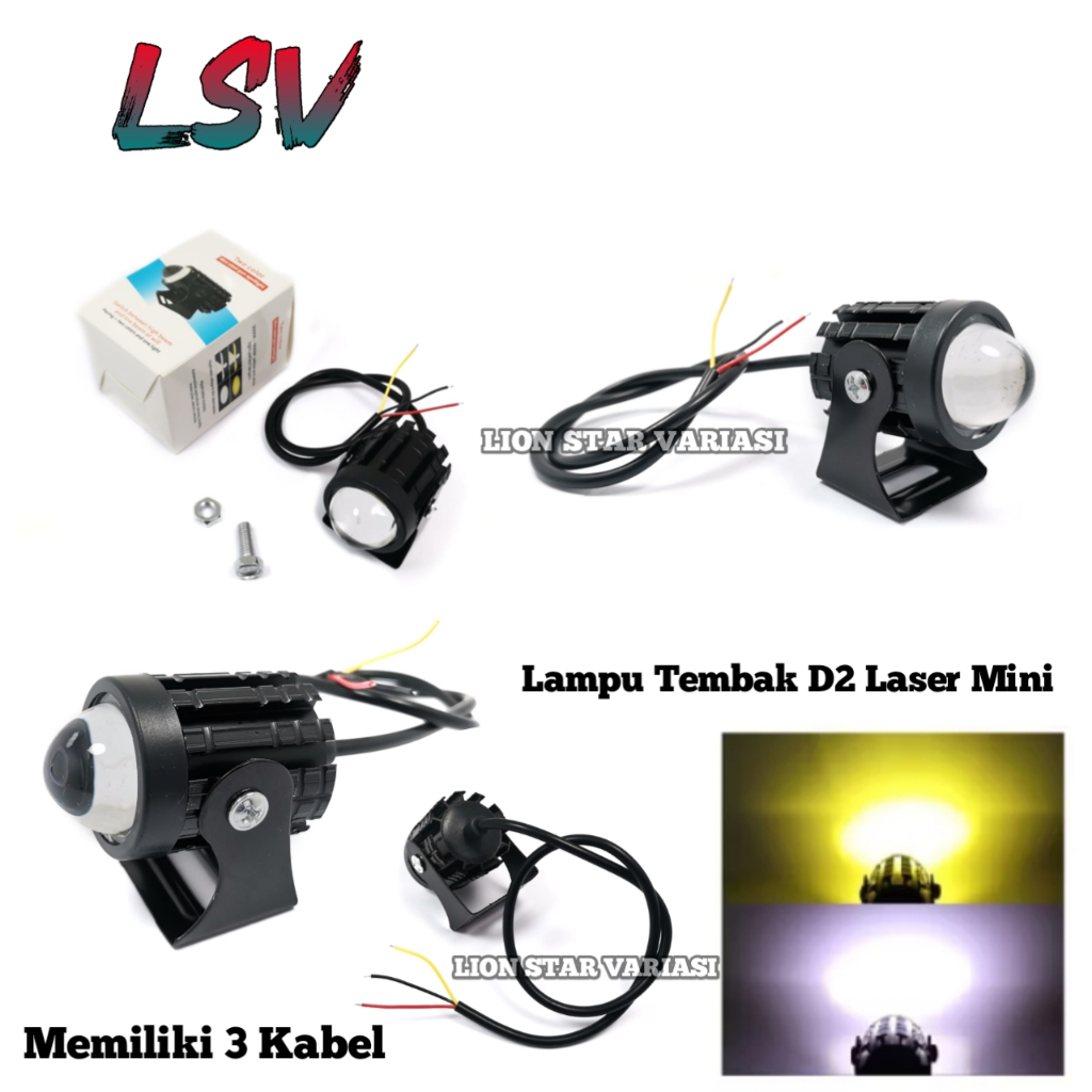 Jual Lampu d2 Laser Mini Lampu Tembak Mini Laser High Low LED D2 2 ...