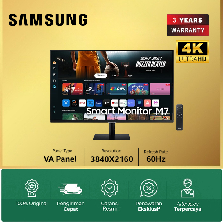 Jual Monitor Samsung Smart LED M7 S43DM702 - 4K UHD 43" Inch | Shopee Indonesia