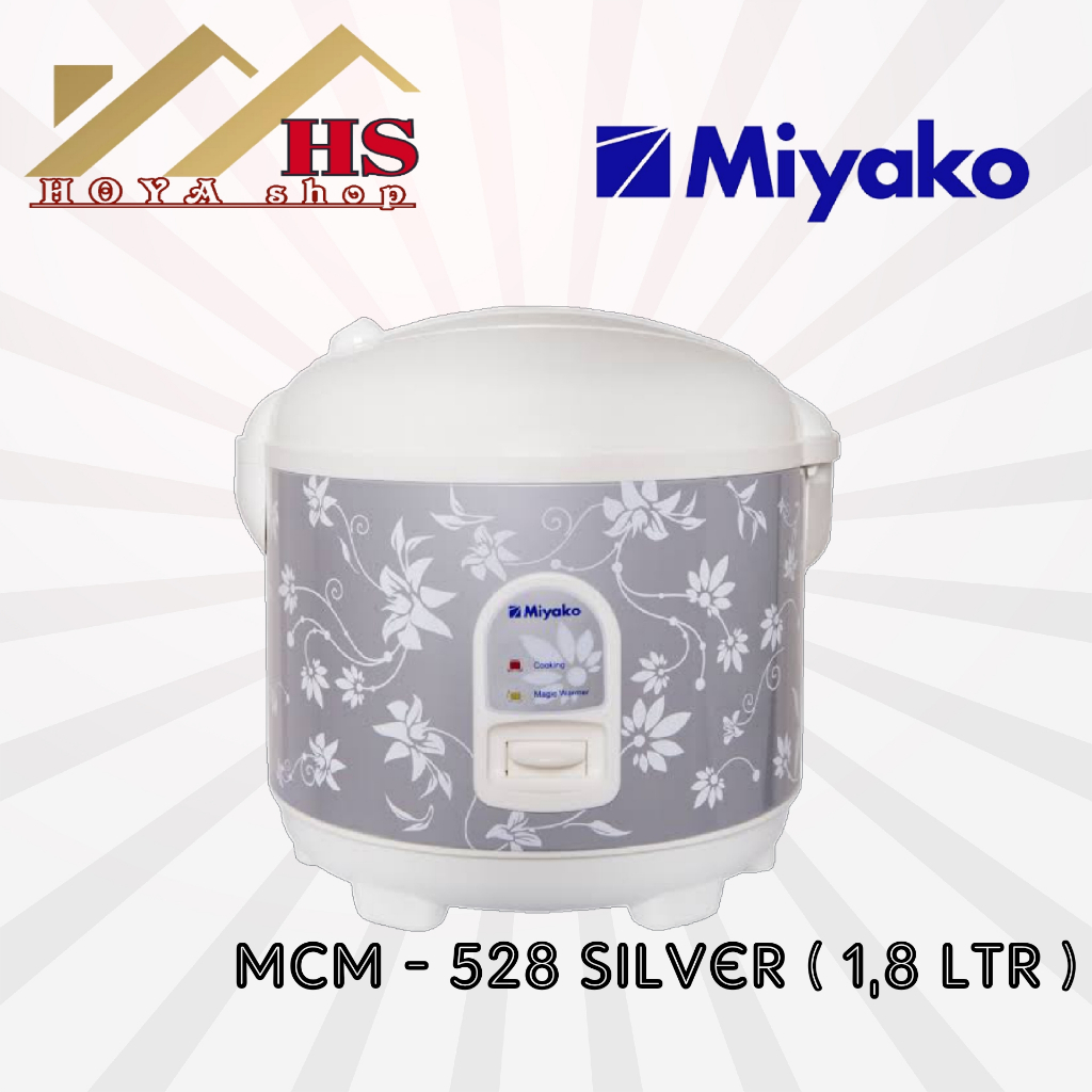 Jual MIYAKO magicom 1,8 liter MCM 528 silver, rice cooker miyako 528 ...