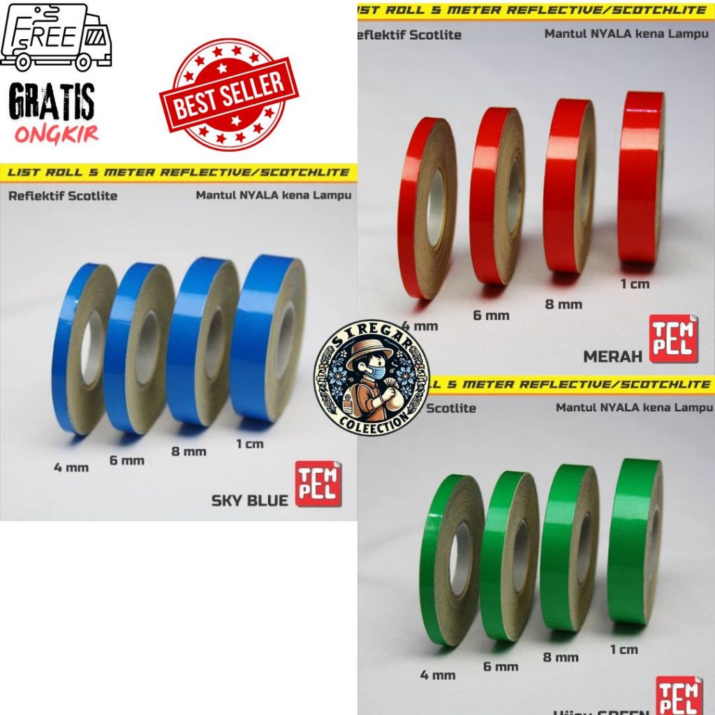 Jual Sticker Stiker Sticker List Velg Roll Gulung Motor Mobil variasi ...