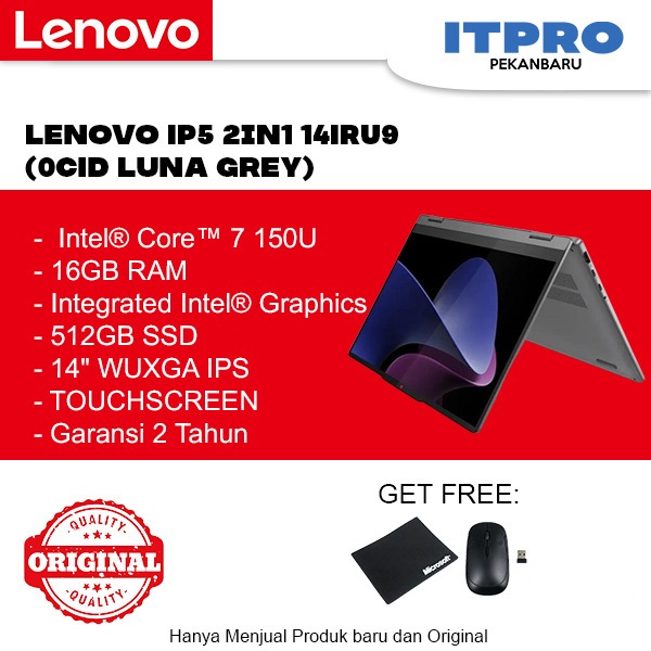 Jual LENOVO IP5 2in1 14IRU9 7PID NOTEBOOK CORE 7 16GB/512GB TOUCHSCREEN WIN 11 | Shopee Indonesia