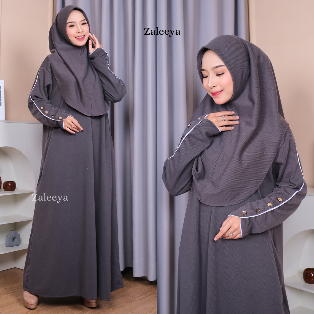 Jual Arumi Dress Set Kerudung Matt Knit Premium Dress Terbaru Kancing ...