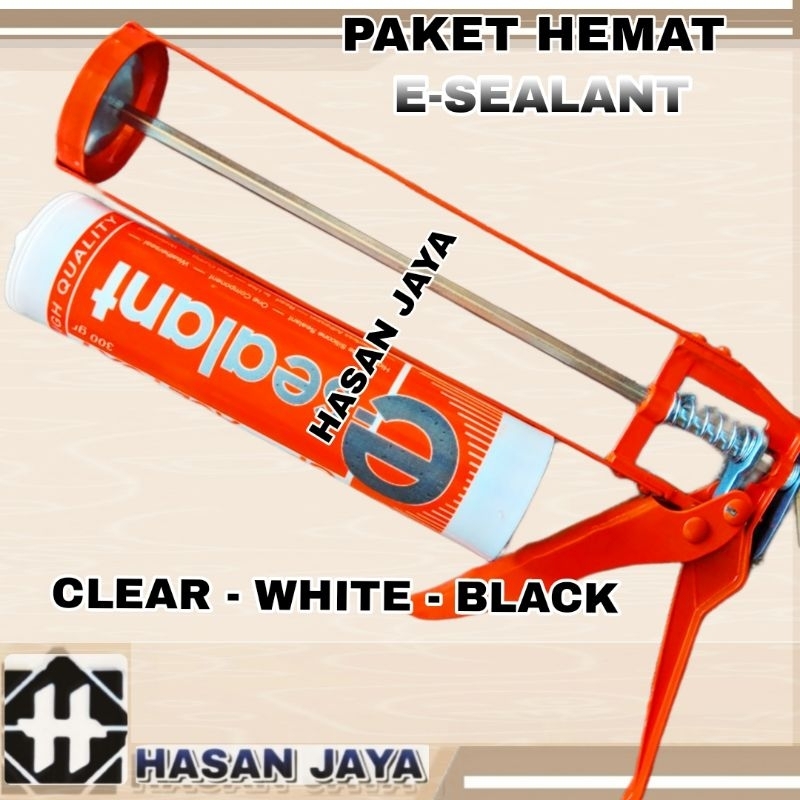 Jual Paket Gun + Lem Silikon Sealant 300 Ml Lem Kaca/Glass/WallPanel ...