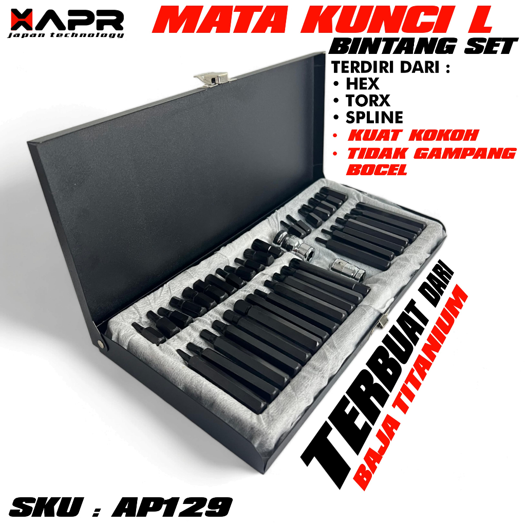 Jual PROMO MATA KUNCI L Bintang 10MM APR JAPAN TYPE AP129 Bit Star Hex ...