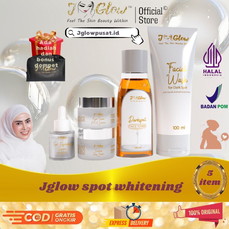 Jual Jglow Skincare Paket Flek Spot Exfoliating Serum Whitening / Skincare Glowing BPOM Untuk ...