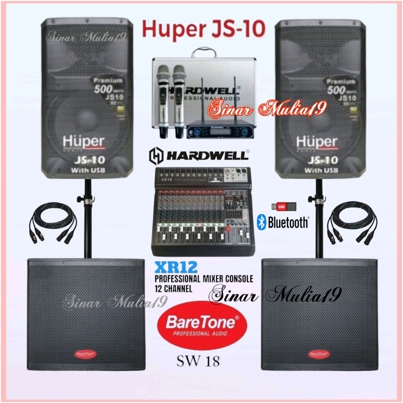 Jual Paket Sound System Speaker Huper JS10 Subwoofer 18 Inch BateTone ...
