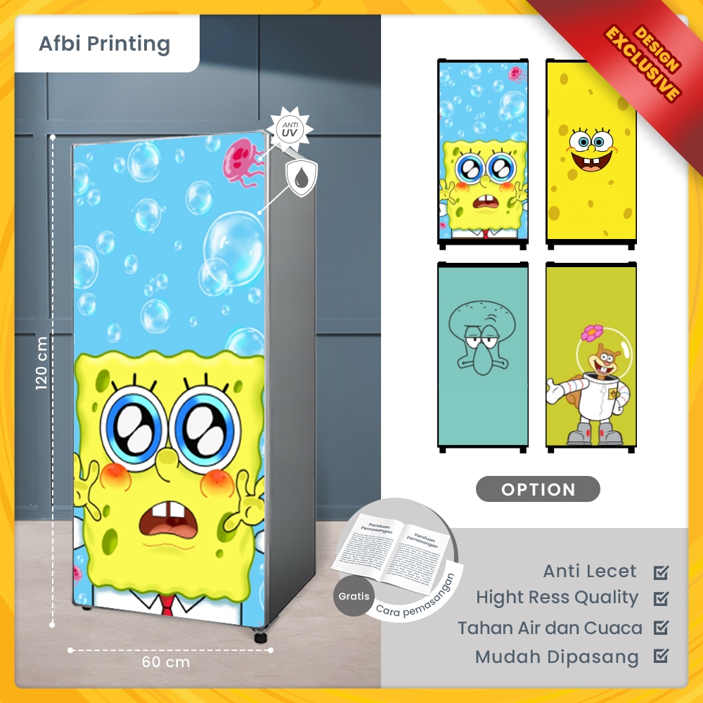 Jual Stiker Kulkas 1 Pintu / Sticker Mesin Pendingin 2 pintu Motif ...
