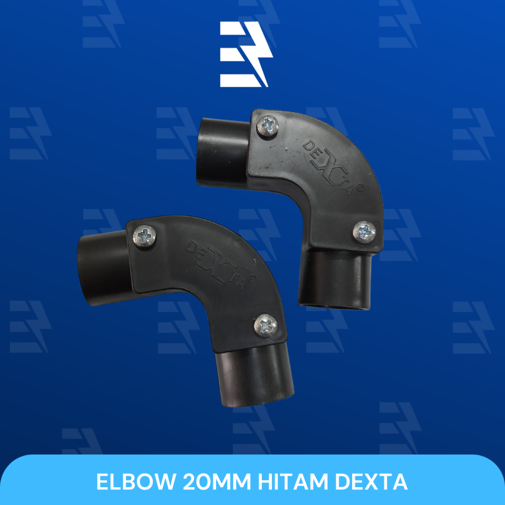Jual Knee L Bow Elbow Sambungan Pipa Listrik Conduit 20mm Dexta hitam ...