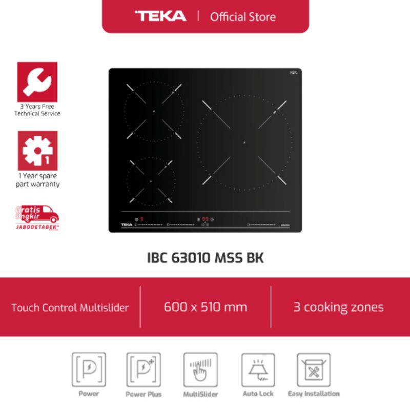 Jual Teka Kompor Listrik Induksi 3 Zones IBC 63010 With Touch Control Multislider | Shopee Indonesia