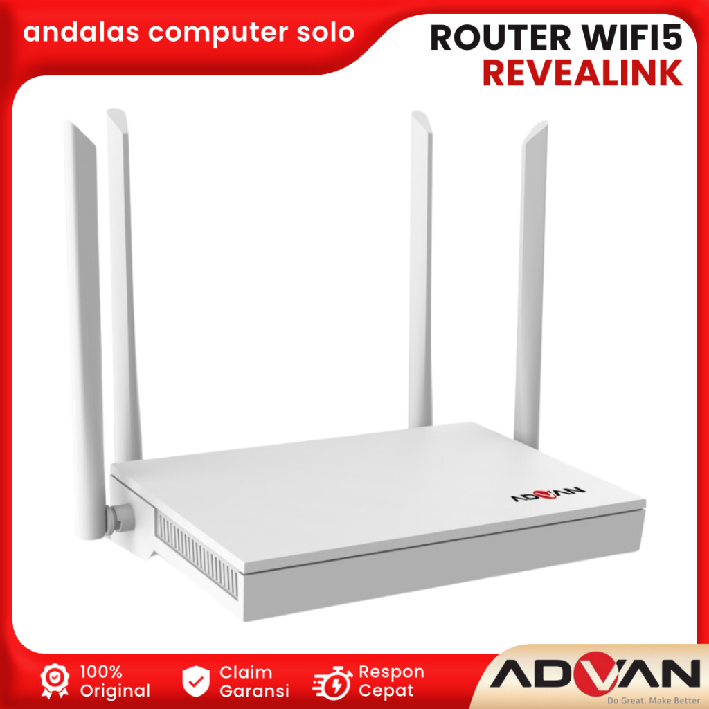 Jual ROUTER WIFI5 WIRELESS ADVAN REVEALINK DUAL BAND ROUTER AC1200 Wifi ...