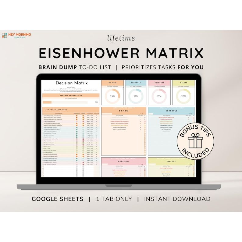 Jual ADHD Planner Eisenhower Matrix Google Sheets Decision Matrix ... Jual ADHD Planner Eisenhower Matrix Google Sheets Decision Matrix ...