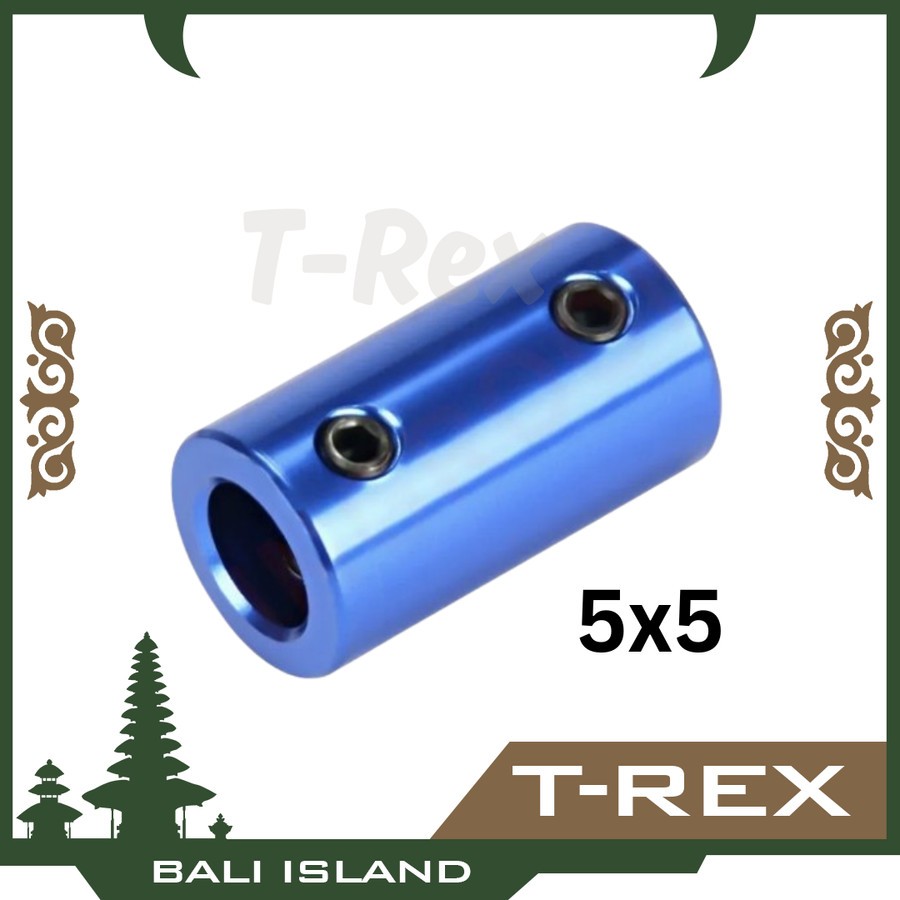 Jual Blue Alumunium 5x5 mm Coupling Drive Shaft Connector Motor Hub ...