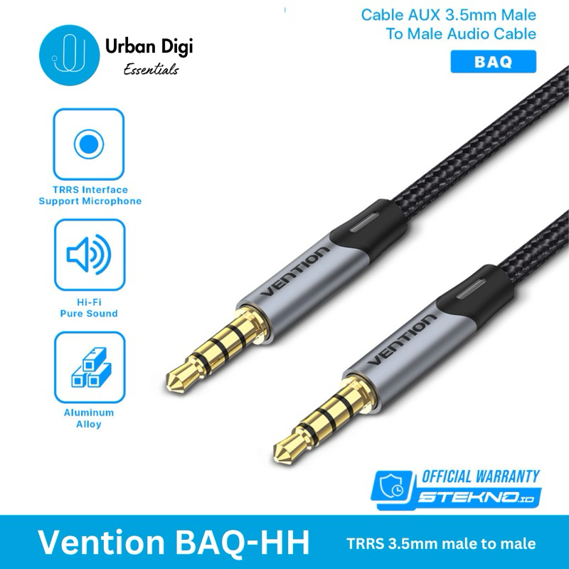 Jual Vention BAQHH - Kabel Braided AUX TRRS Panjang 2 Meter | Shopee ...
