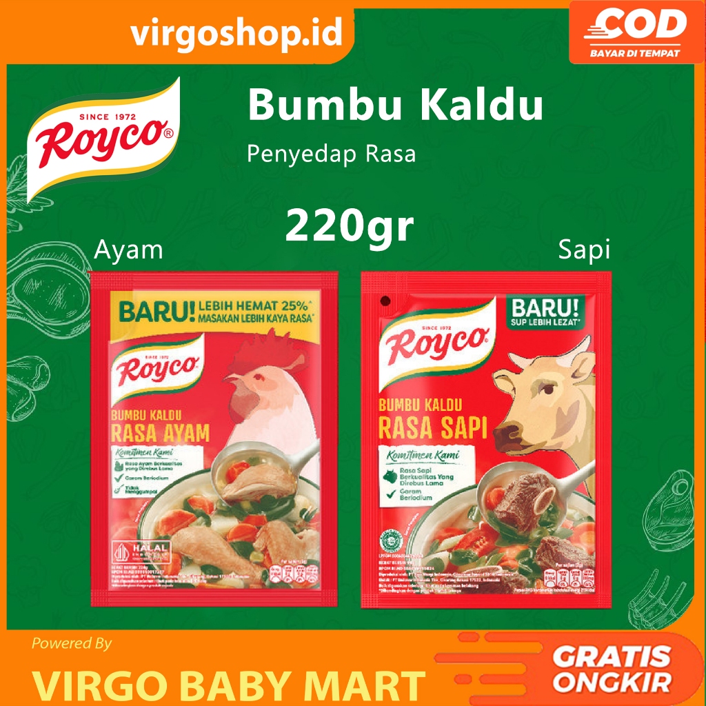 Jual ROYCO Bumbu Kaldu Penyedap Rasa Makanan Rasa Sapi | Ayam 220 g ...