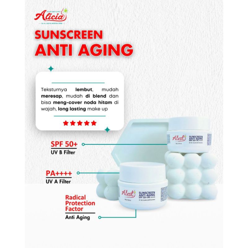 Jual ALEST - SUNSCREEN ANTI AGING SPF 50+ PA+++ | WATER RESISTANT ...