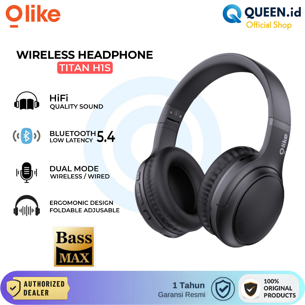 Jual Olike Titan H1S Wireless Wired Bluetooth 5.4 Headphone Headset ...