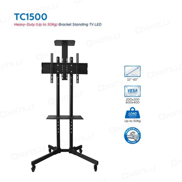 Jual BRACKET TV LCD MONITOR STAND RODA DORONG YD 1500 YD1500 32"-60 ...