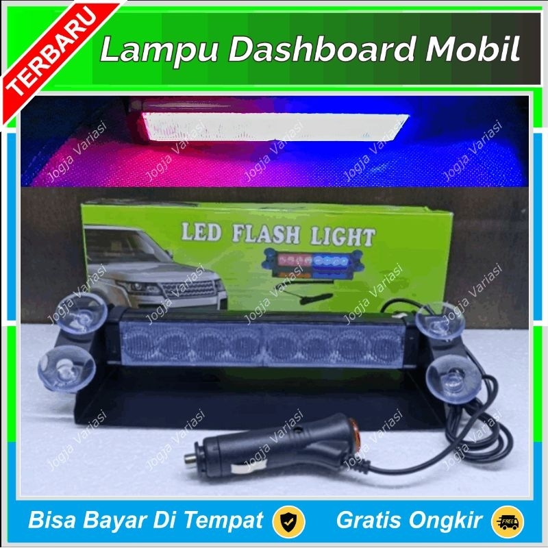 Jual LAMPU LED MOBIL KEDIP TEMPEL KACA DASHBOARD KABIN DEPAN 8 TITIK ...