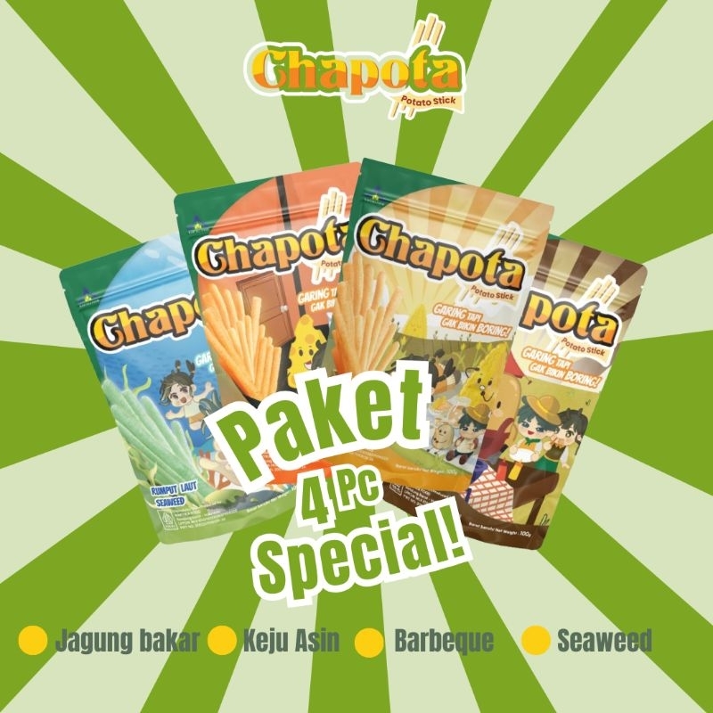 Jual Paket Special 4 Pcs Chapota Potato Stik (Potato Packages) | Shopee ...