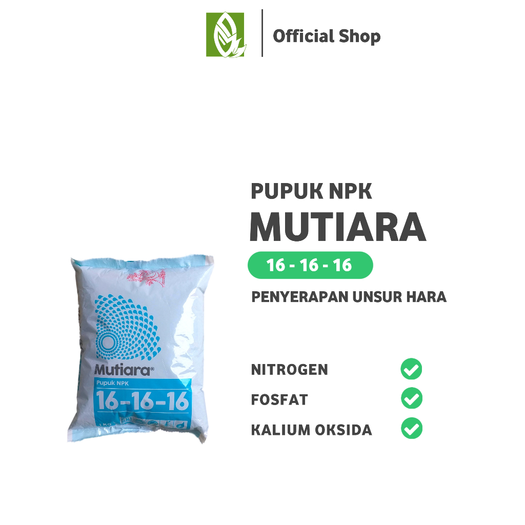Jual PUPUK NPK MUTIARA 16 16 16 1 KG MEROKE KEMASAN PABRIK | Shopee ...