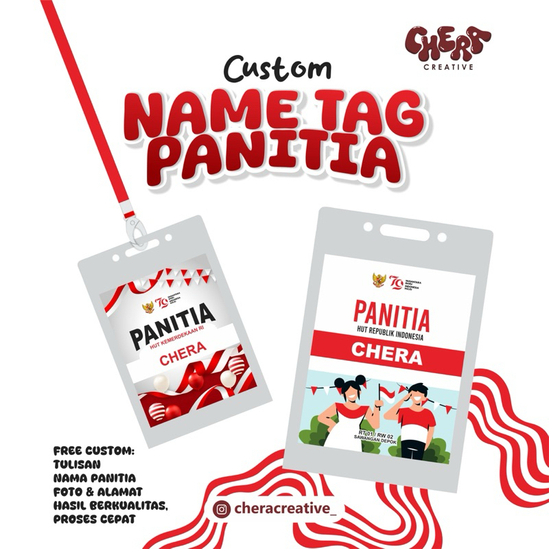 Jual NAMETAG PANITIA CUSTOM MURAH / CETAK NAMETAG PANITIA AGUSTUSAN ...