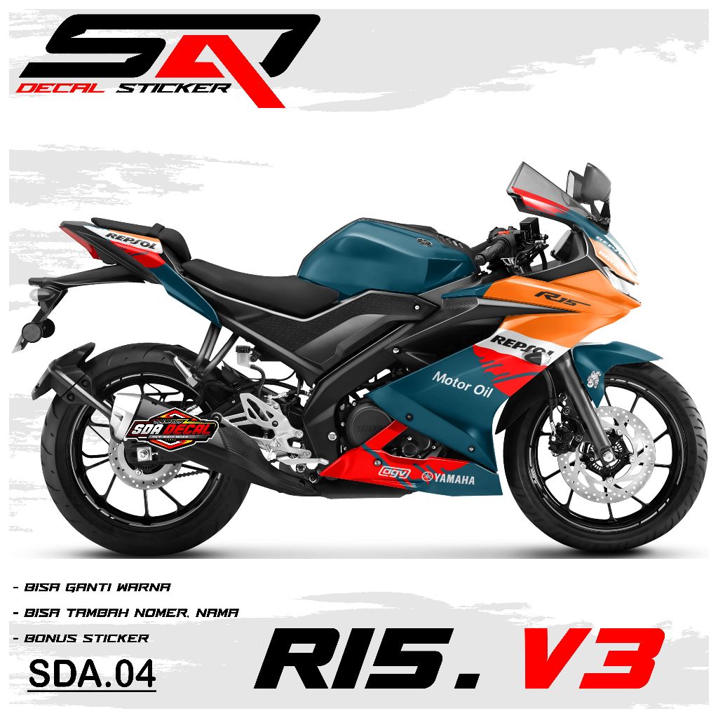 Jual Stiker Custom Full Body R15 V3 - Dekal Sticker Variasi Motor R15 ...