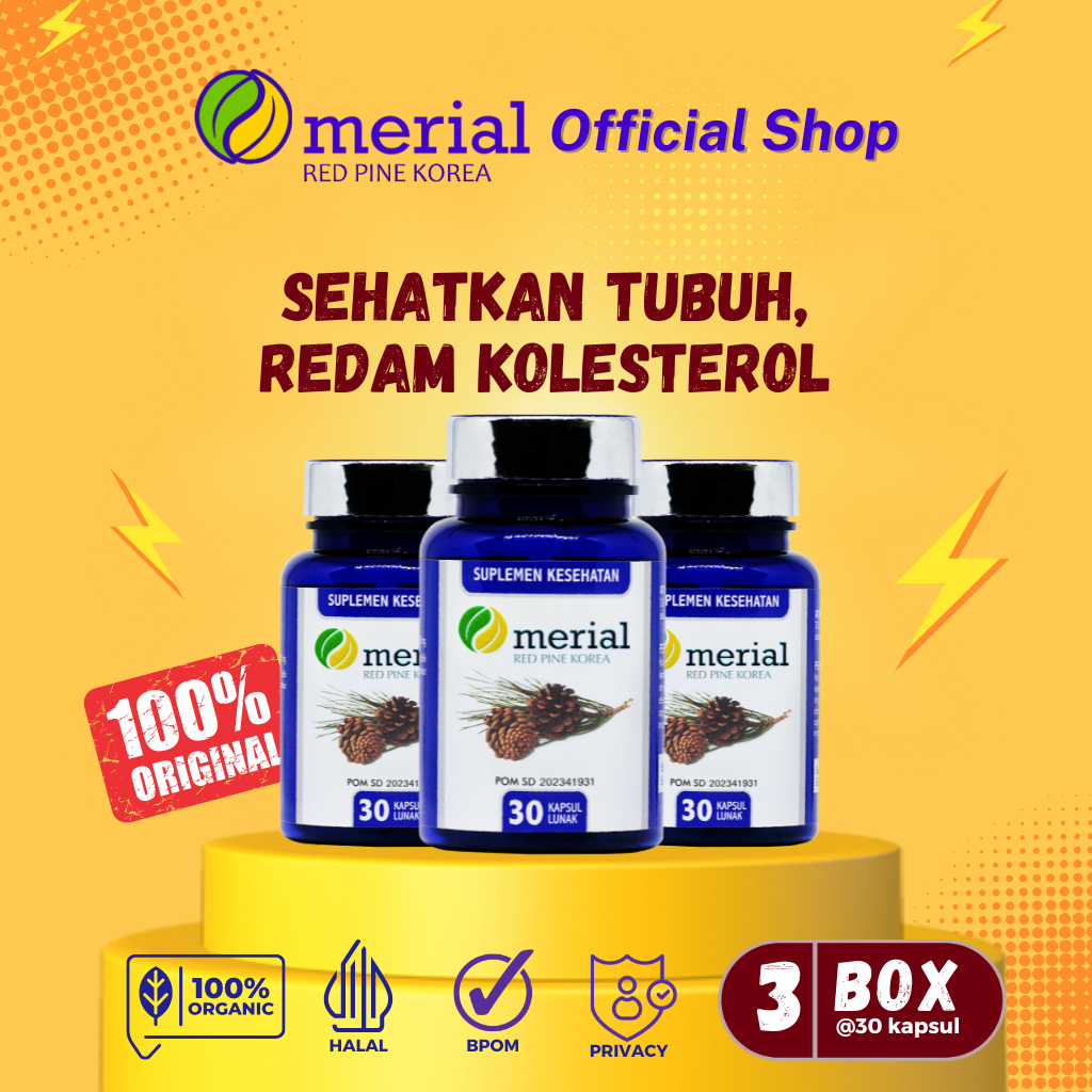 Jual 3 Box Merial Red Pine Korea Original - Isi 30 Kapsul Atasi ...