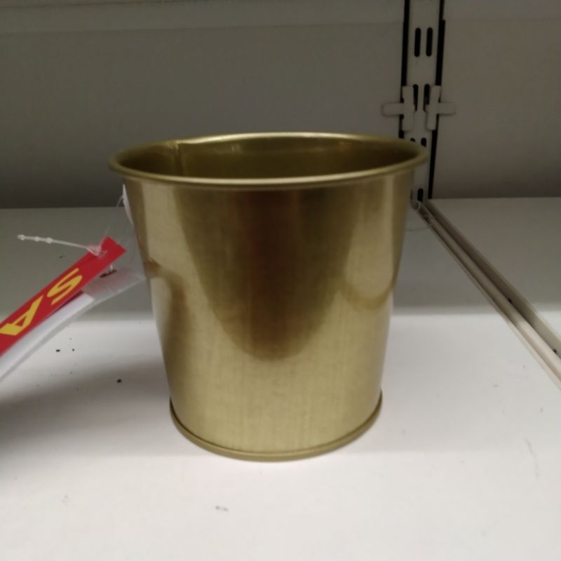 Jual Daidai Pot Kaleng Tanaman D9Cm Warna Gold emas Box Kaleng ...