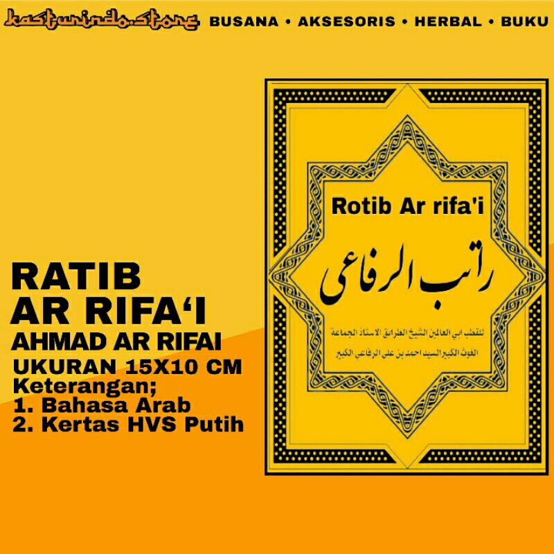 Jual Buku / Kitab Ratib Ar Rifaiyah Karya Syekh Ahmad Arrifai Ukuran ...