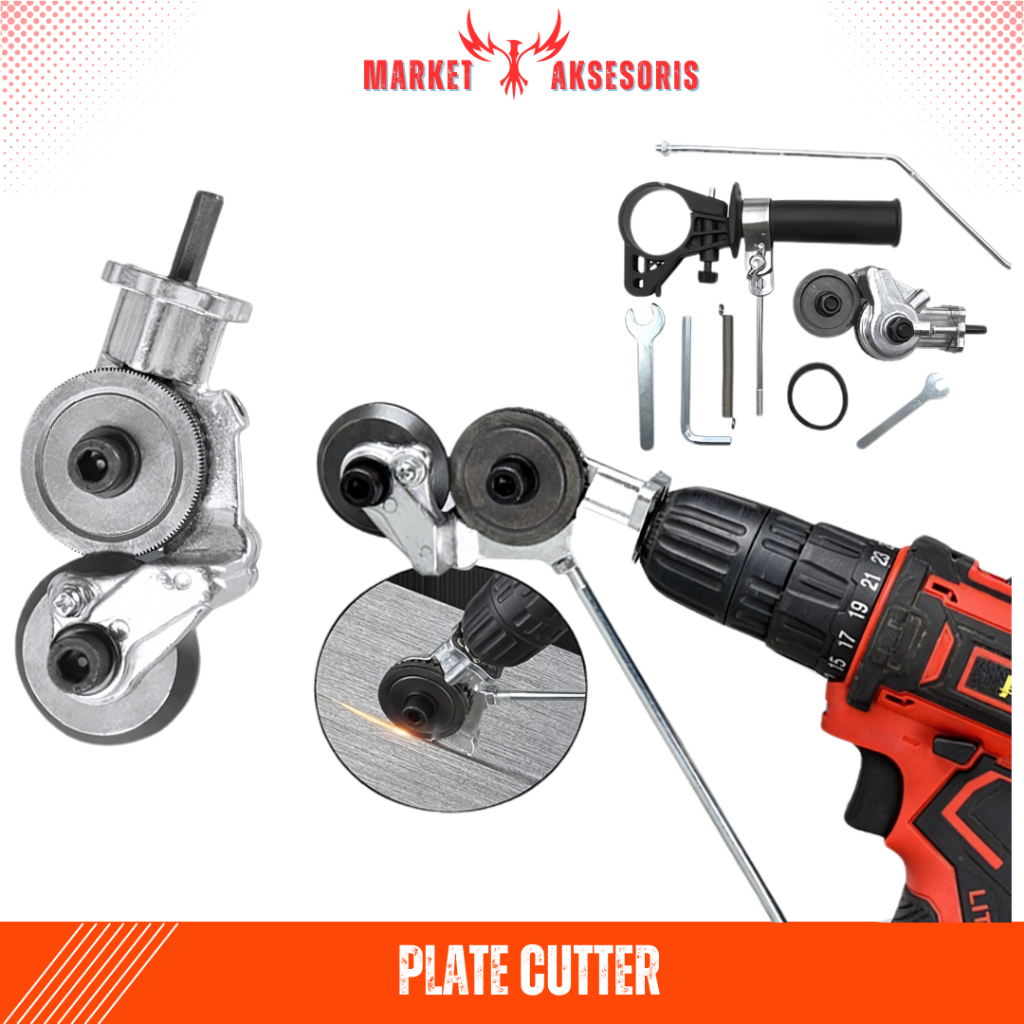 Jual Adapter Drill Plate Cutter Ubah Bor ke Potong Gunting Plat Besi Baja Metal Pemotong Seng ...