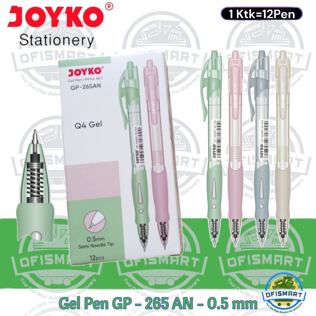 Jual Joyko Gel Pen Pulpen Pena GP-265AN Q4 Gel 0.5 mm | @1Ktk=12PCs | Shopee Indonesia
