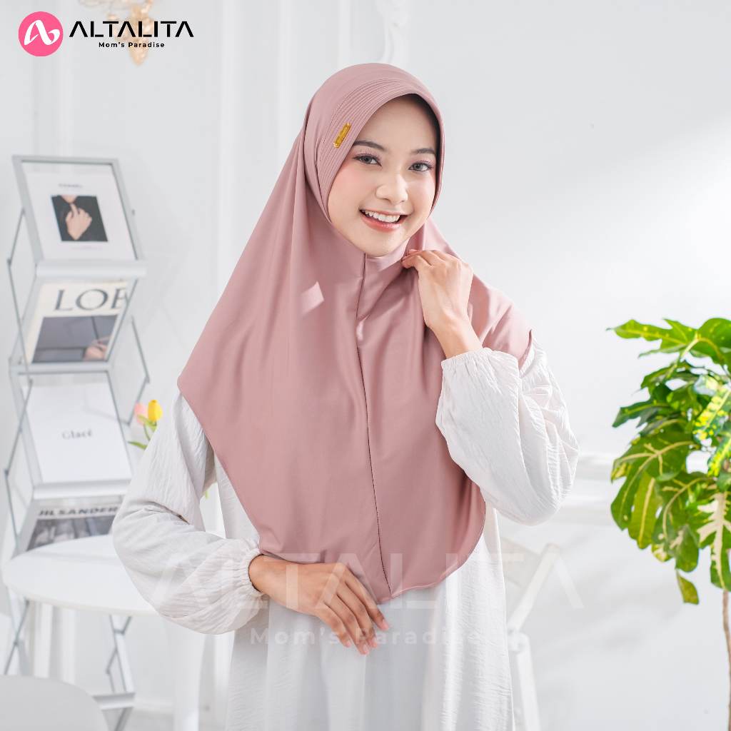 Jual Altalita - Hijab Instan Terbaru Label Akrilik Size L Kerudung Bergo Hamidah Menutup Dada ...