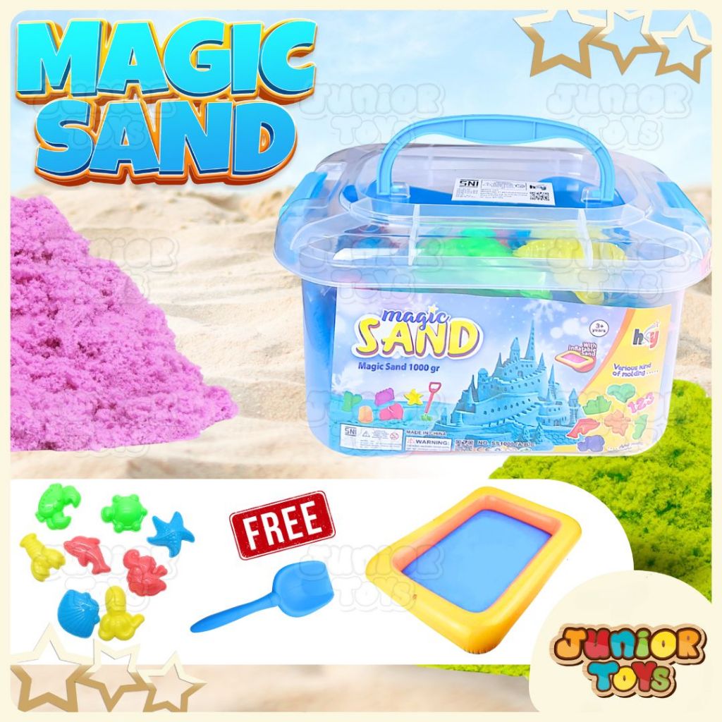Jual Mainan Pasir Ajaib Magic Sand 1kg Bonus Cetakan dan Kolam ...
