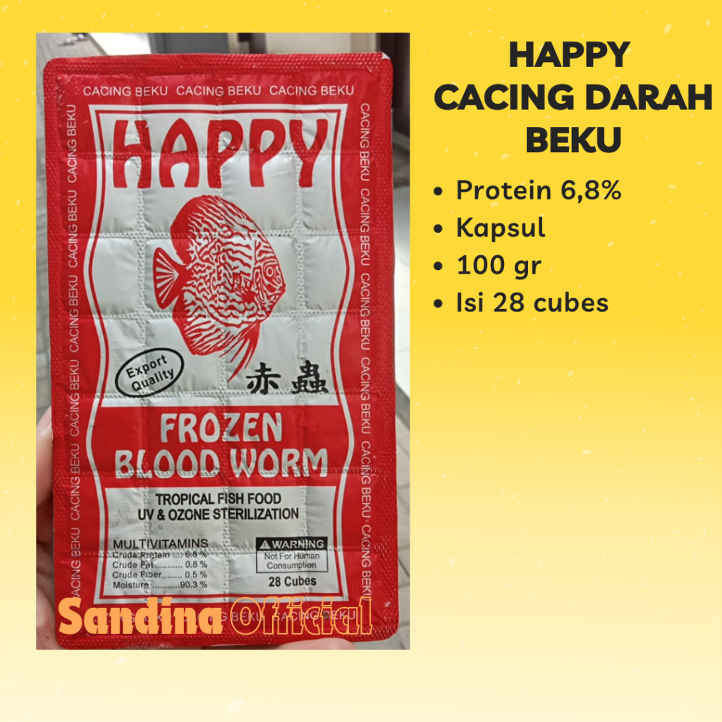 Jual HAPPY CACING DARAH BEKU PREMIUM KAPSUL CABEK FROZEN BLOODWORM ...