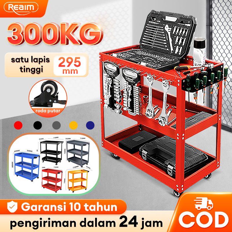 Jual Troli Bengkel Rak 3 Susun Perkakas Trolly Trolley bantalan 150kg ...