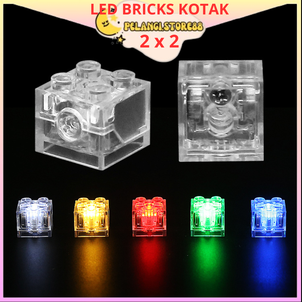 Jual LED BRICKS KOTAK 2x2 Include Battery Baterai LIGHT LED BRICK BALOK ...