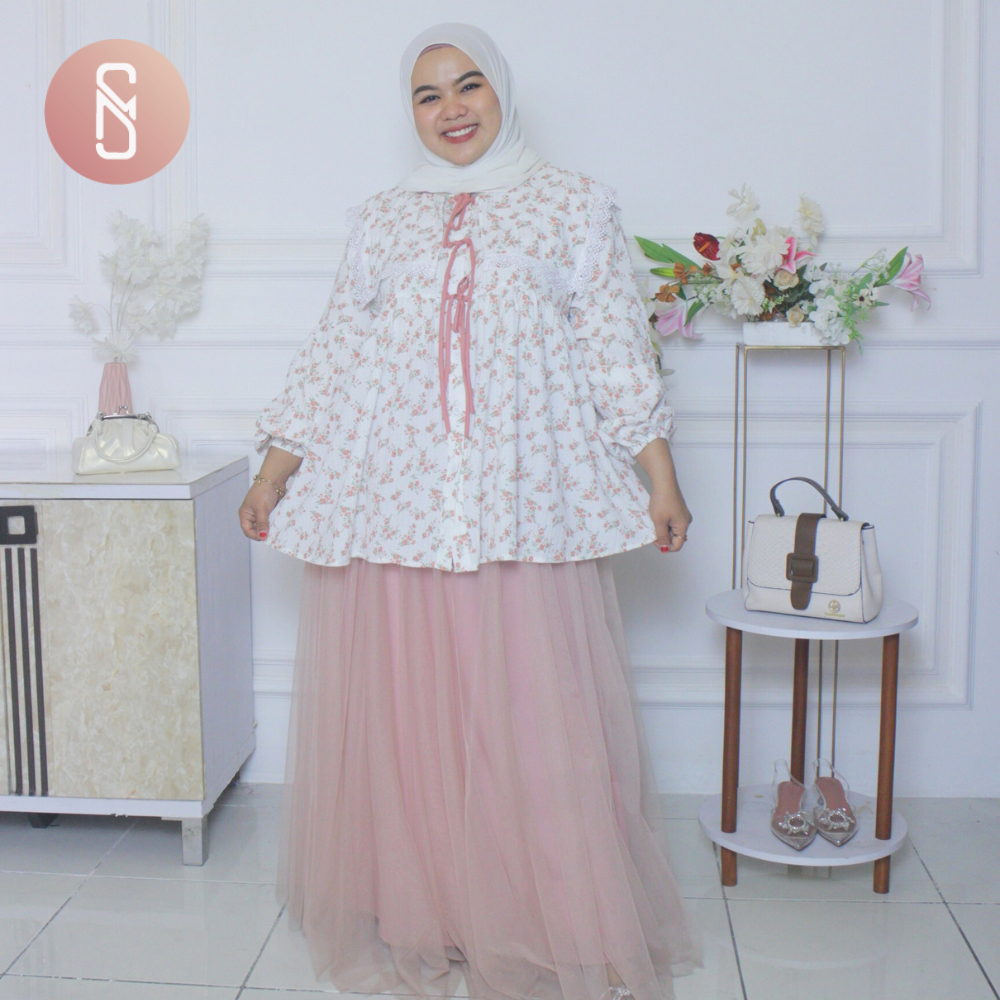 Jual Myshawl Zytka Atasan Jumbo Brukat tille Motif Kasual Kondangan ...